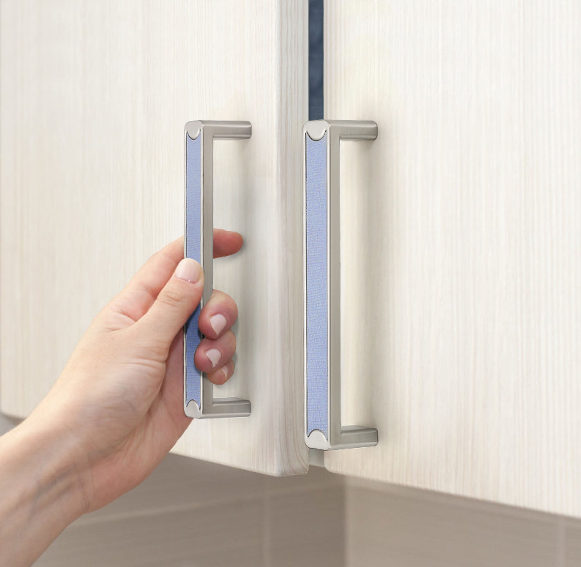 Nordic Blue Cabinet Drawer Leather Handle Modern Simple | Etsy