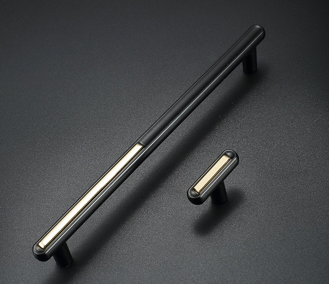 Black cabinet door handle light luxury modern wardrobe handle | Etsy