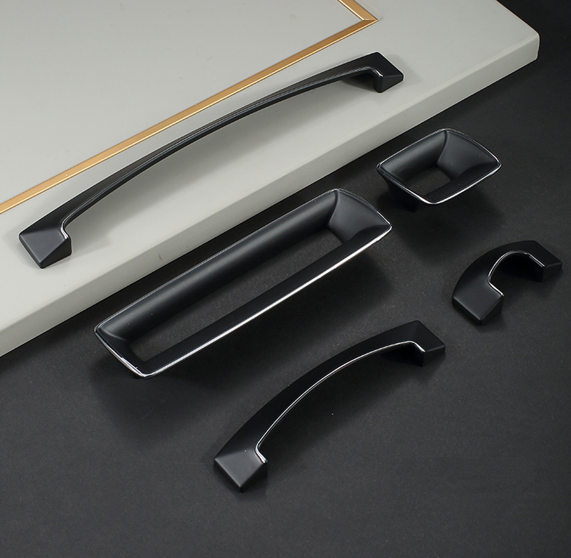 Simple Black Drawer Handle Cabinet Door Handle Wardrobe Handle | Etsy