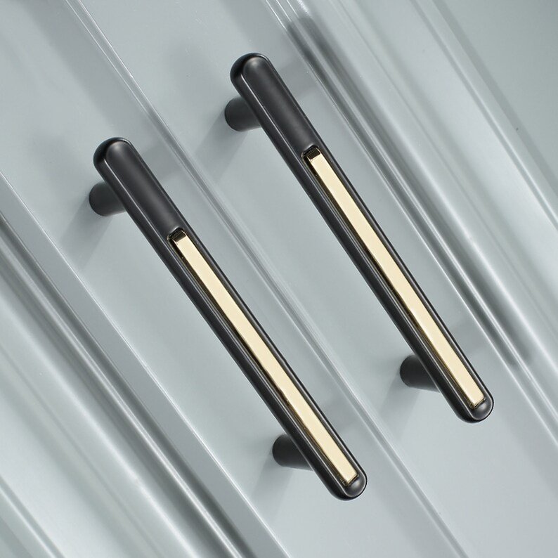 Black Cabinet Door Handle Light Luxury Modern Wardrobe Handle | Etsy