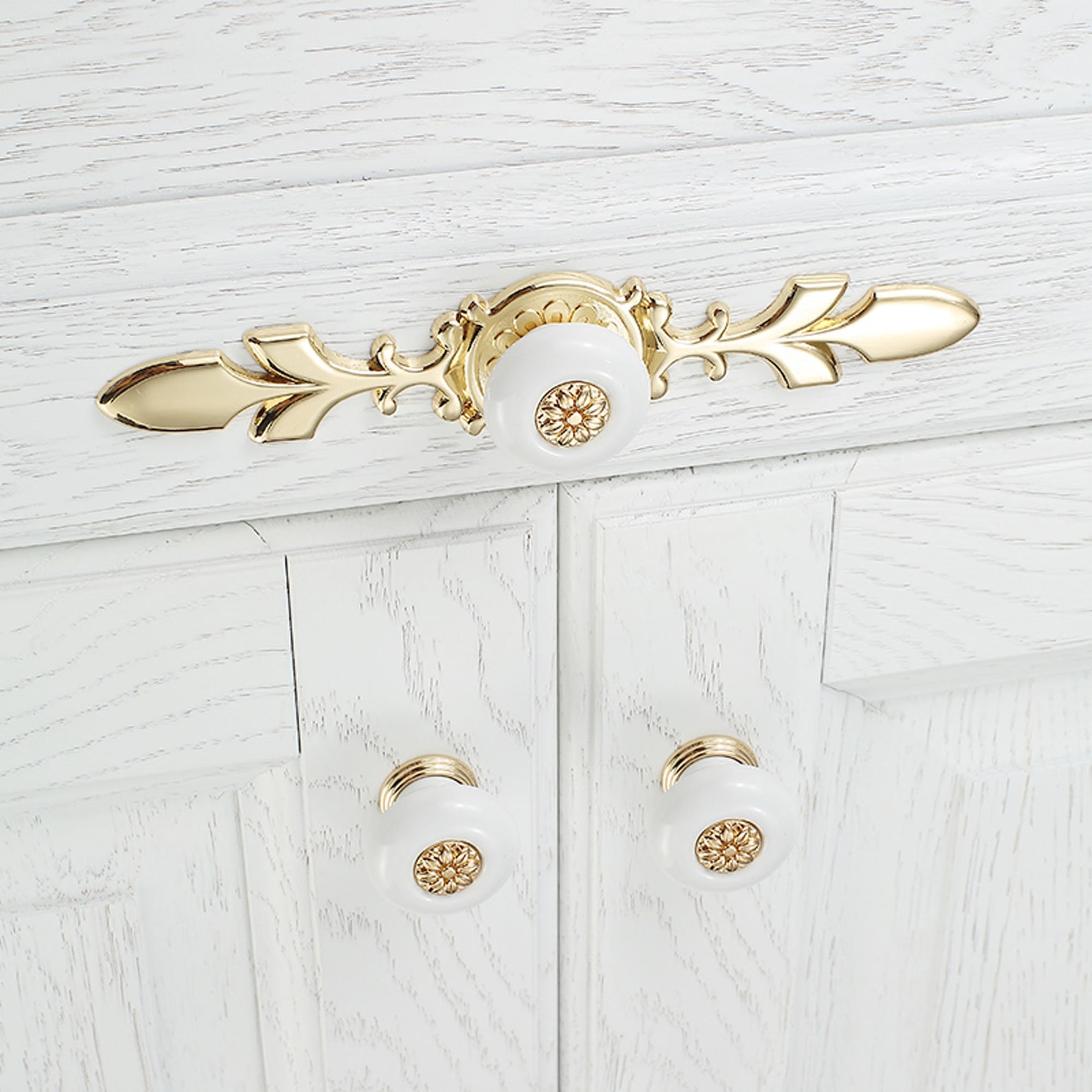 European Cabinet Drawer Handle Golden Furniture Cabinet Door | Etsy