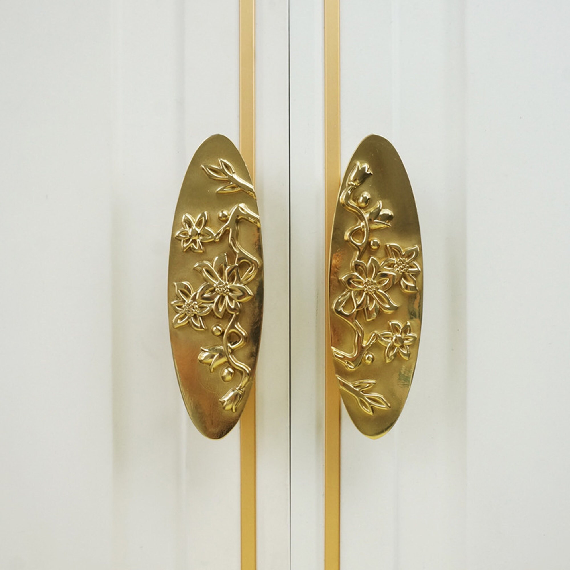 Vintage brass handles drawers cabinets wardrobe doors brass | Etsy