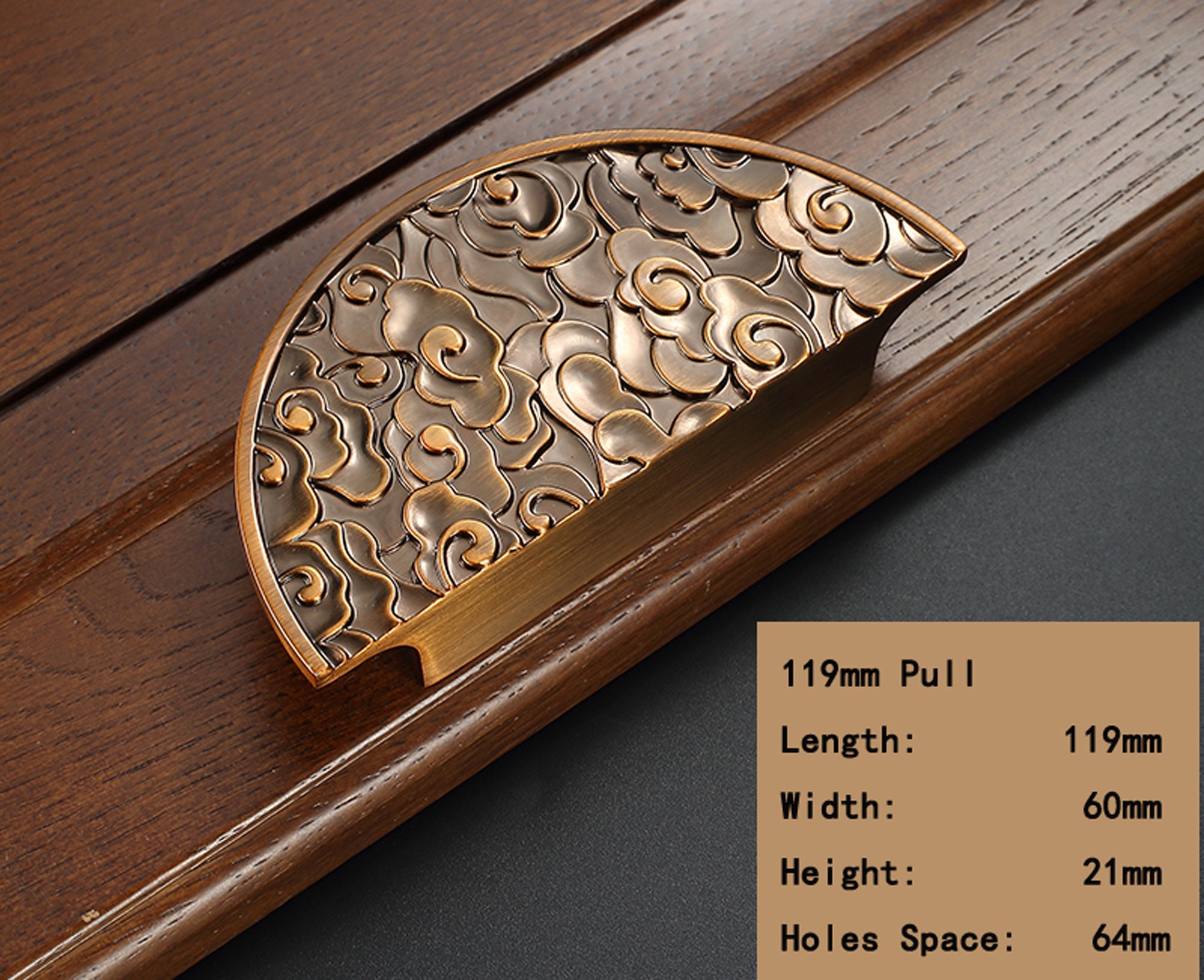 New Chinese Style Handle Wooden Cabinet Door Handle Paired - Etsy