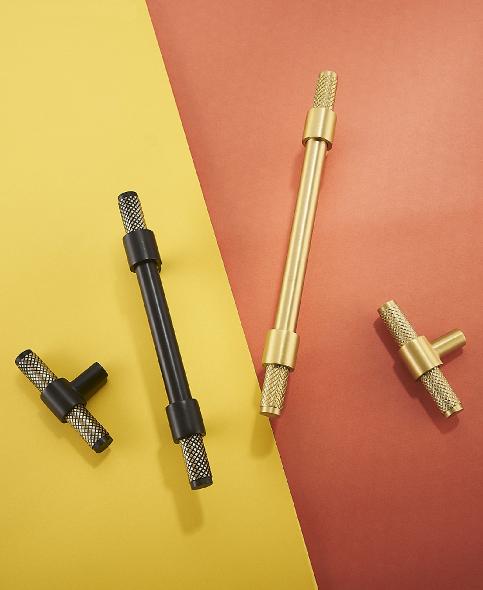 Copper T-shaped Black-gold Style Knurled Handle Wardrobe Door - Etsy