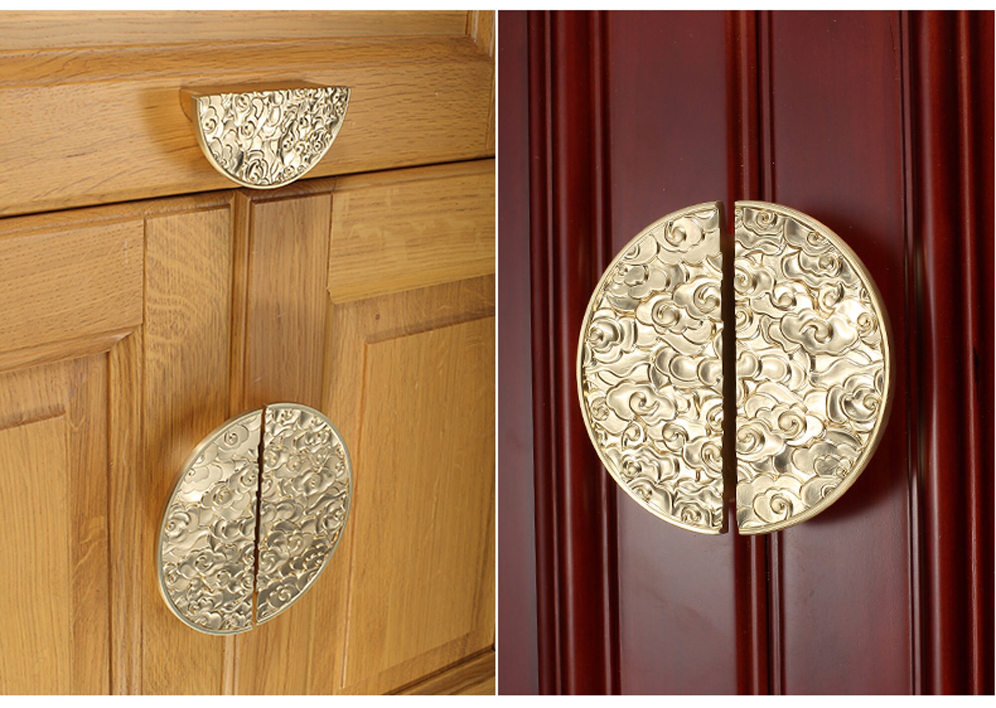 New Chinese Style Handle Wooden Cabinet Door Handle Paired | Etsy
