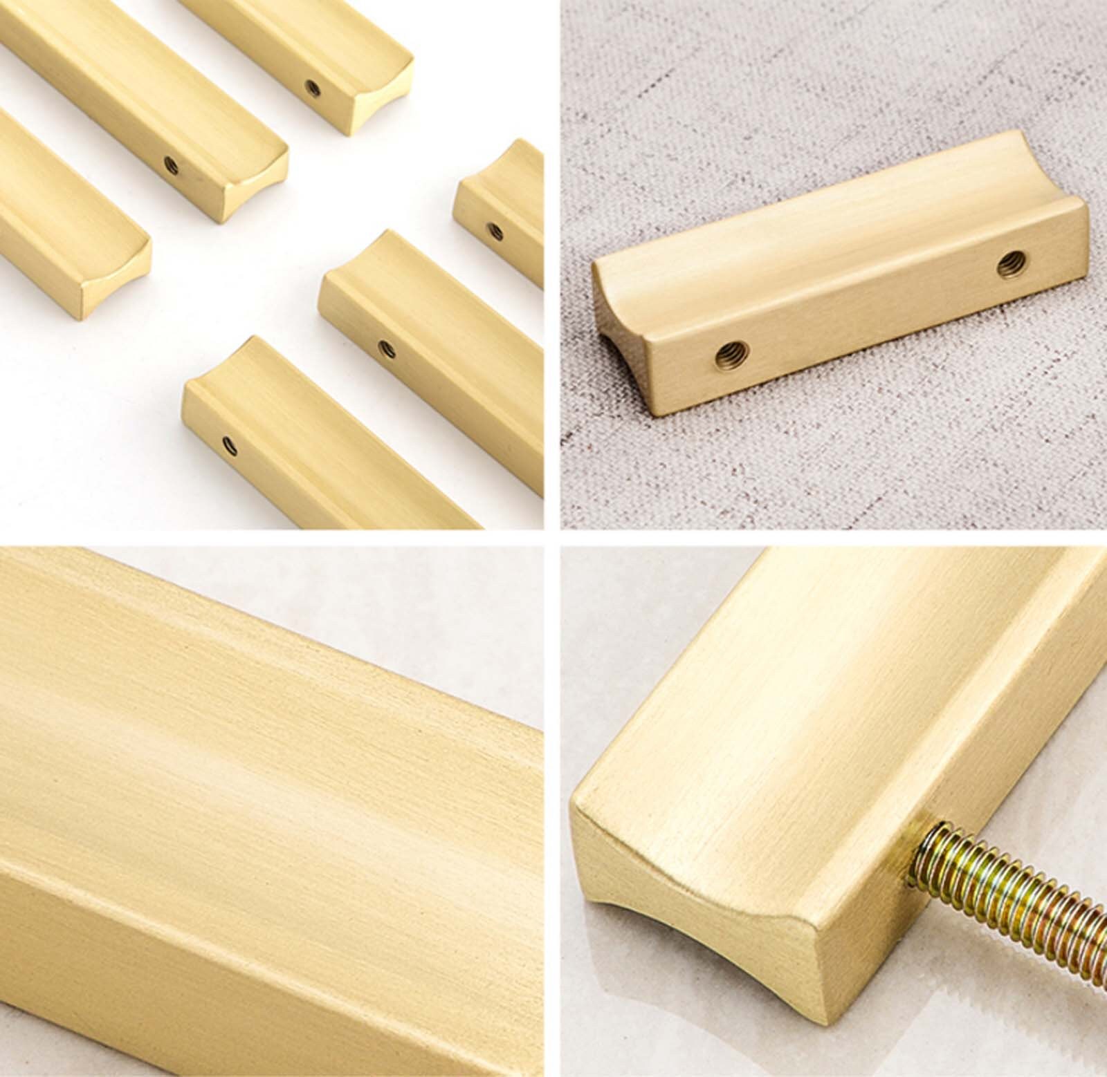 Modern Simple Brass Cabinet Door Handle Straight Strip Solid | Etsy