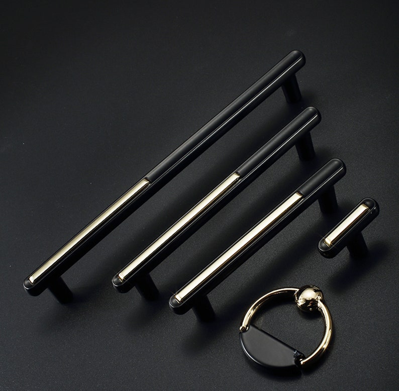 Black Cabinet Door Handle Light Luxury Modern Wardrobe Handle | Etsy