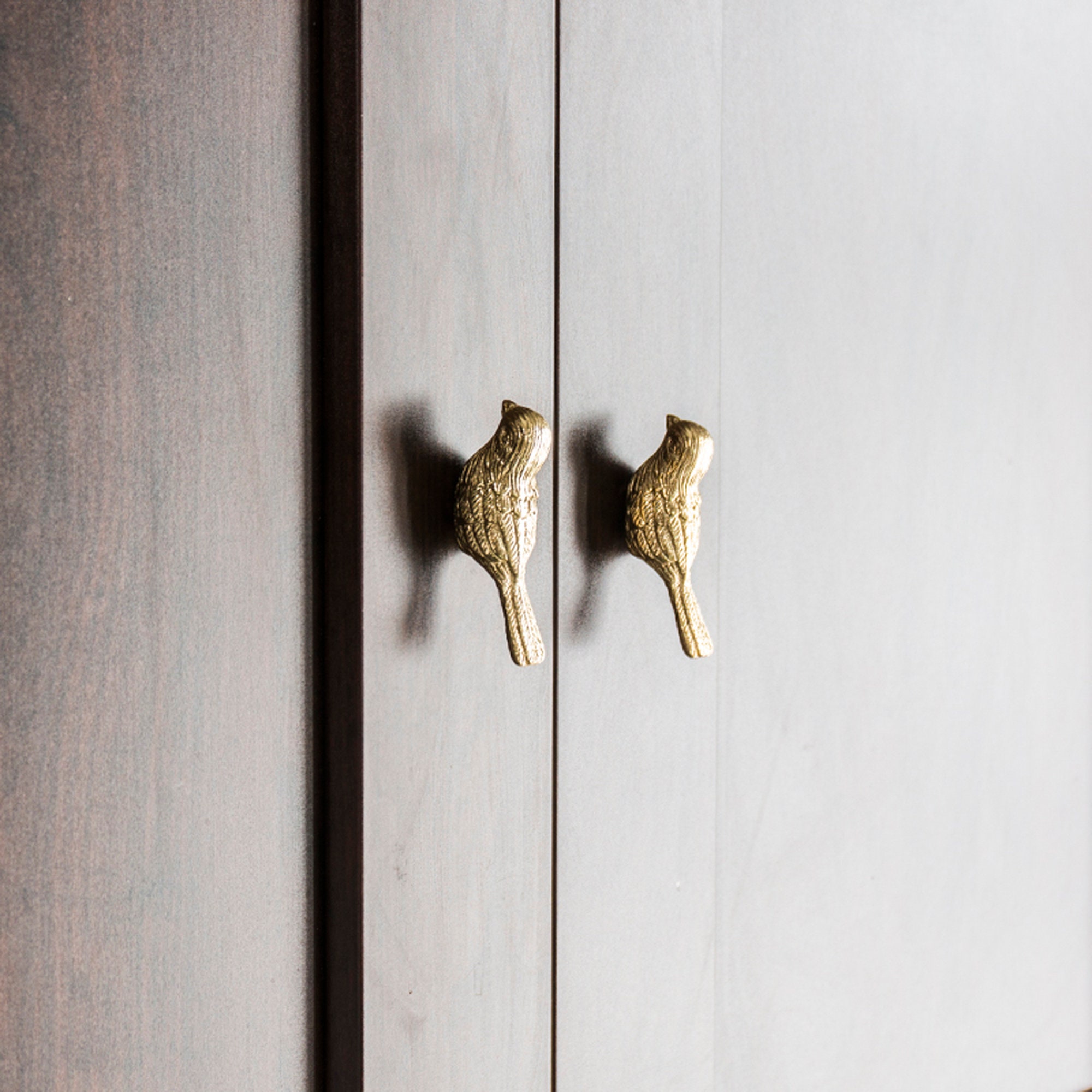 American Retro Copper Bird Handle Nordic Wardrobe Door Shoe | Etsy