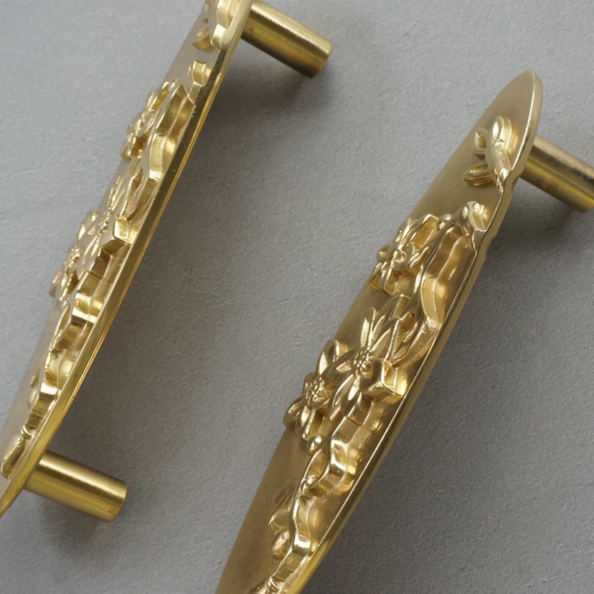 Vintage brass handles drawers cabinets wardrobe doors brass | Etsy