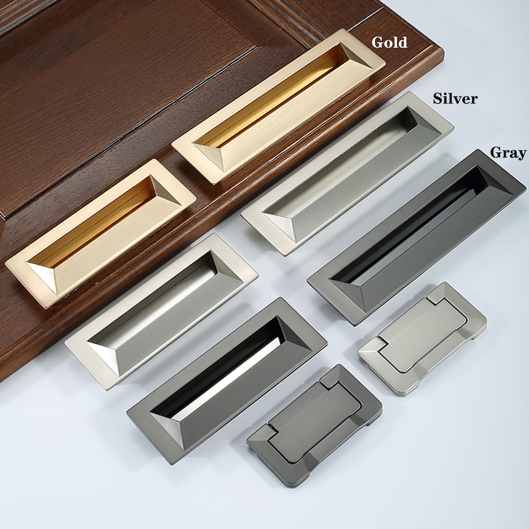 Drawer Handle Embedded Inset Concealed Handle Invisible Closet Sliding ...
