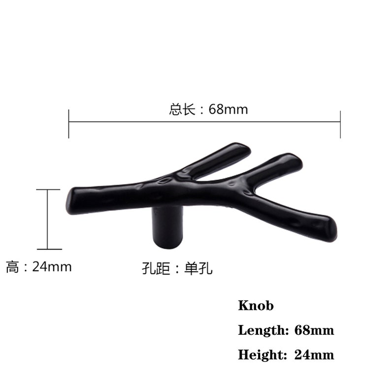 Branch Handle American Black Handle European Cabinet Door - Etsy