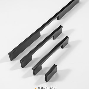 Modern Simple Word Long Aluminum Handle Black Hand Cabinet Large ...