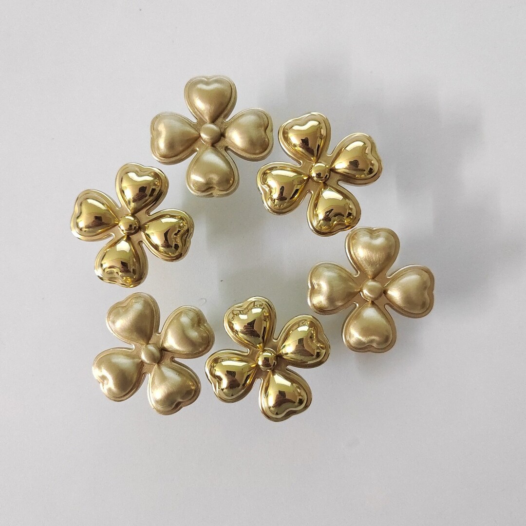 Brass Clover Drawer Cabinet Door Wardrobe Shoe Cabinet Bookcase Wine ...