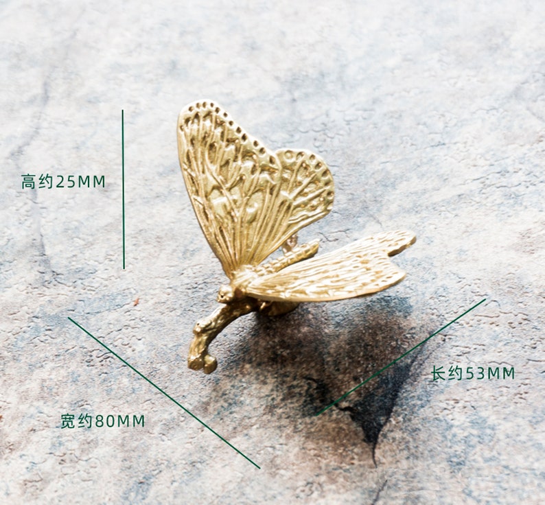 American Retro Brass Butterfly Handle Wardrobe Cabinet Drawer - Etsy
