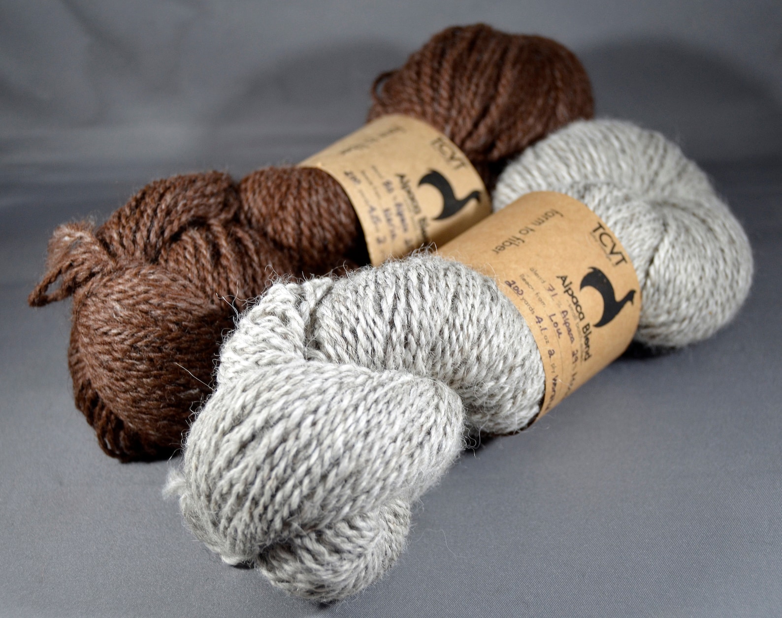 Natural Alpaca Wool Yarn Blend Medium Brown Undyed 2 Ply Worsted 200 ...