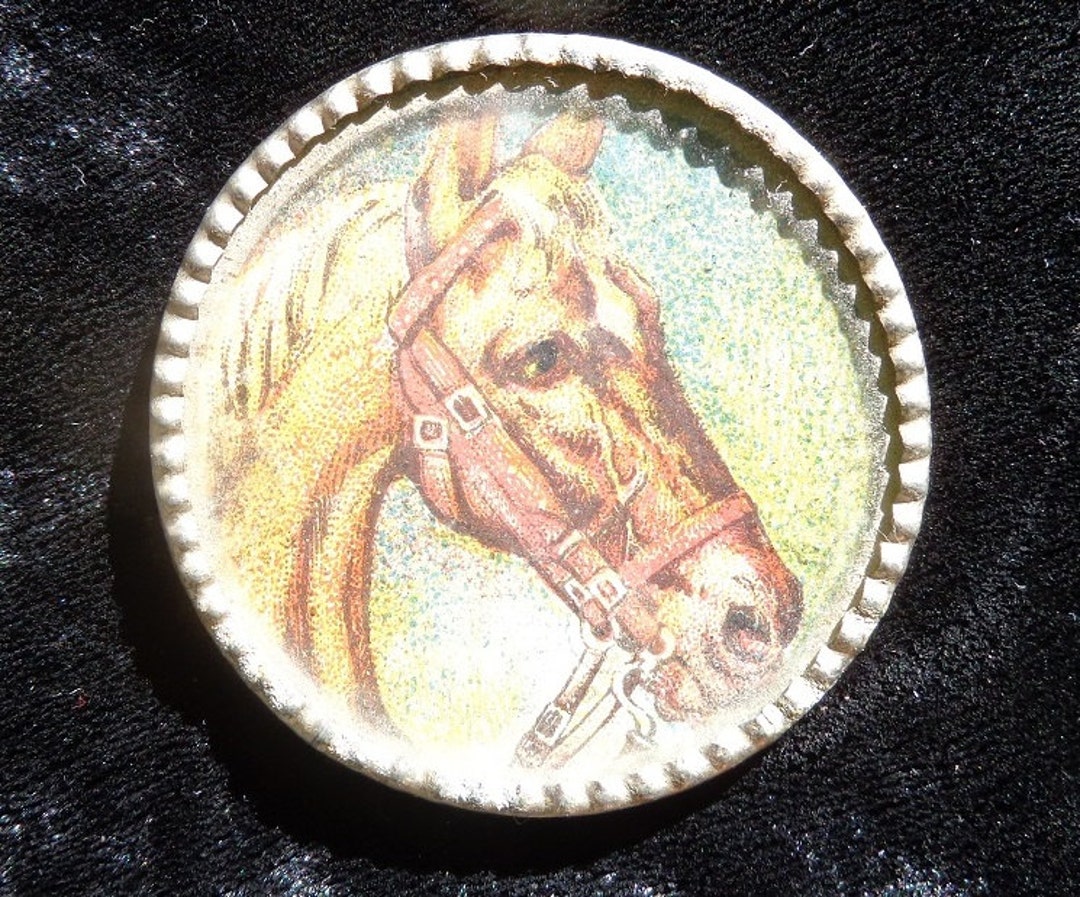 Antique Palomino Horse Lithograph Advertising Penny Toy Souvenir ...