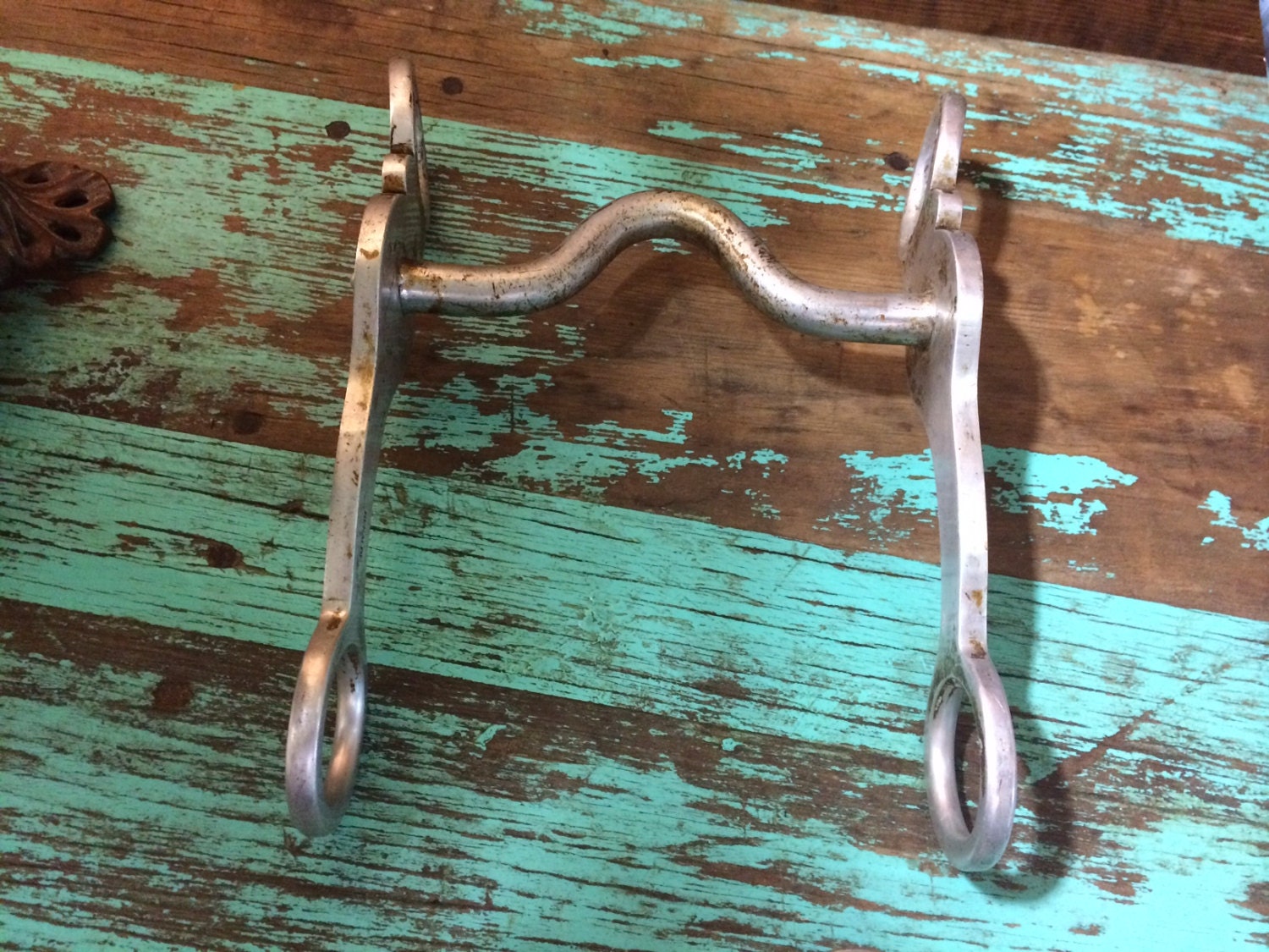 Antique Vintage Aluminum Silver Toned Western Bit with Engraving for ...