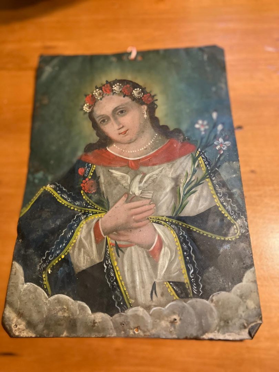 Antique Mexican Tin Retablo Santos the Immaculate Conception - Etsy