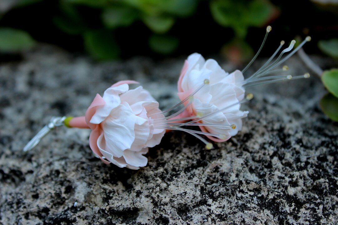 Handmade Fuchsia Flower Earrings: Cold Porcelain Jewelry - Etsy