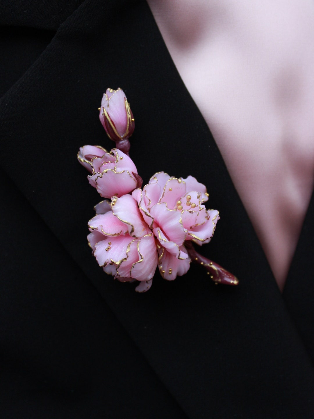 Designer Sakura Polymer Clay Brooch ~ the Cherry Blossom Brooch - Etsy