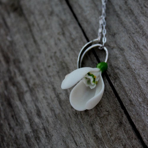 Snowdrops Silver 925 Pendant With the Silver Chain Spring - Etsy