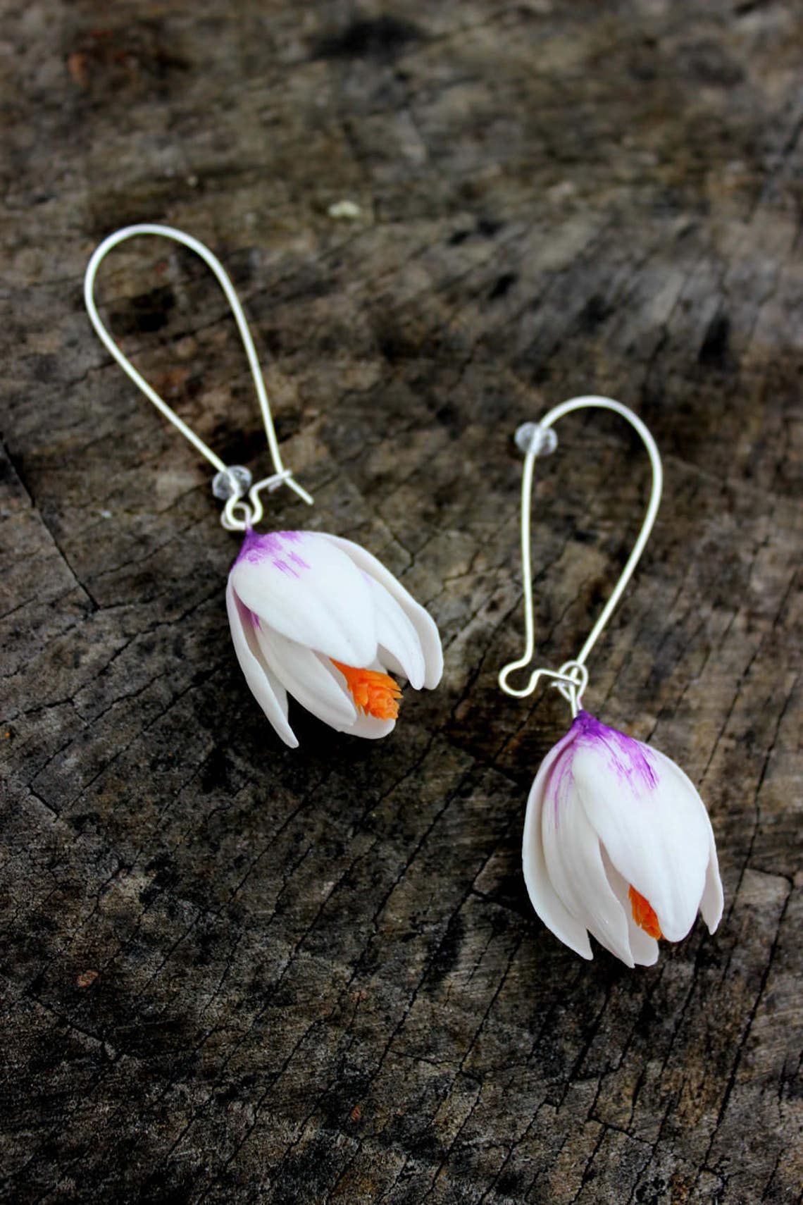 Handcrafted Crocus Flower Earrings – Lightweight & Durable Cold ...