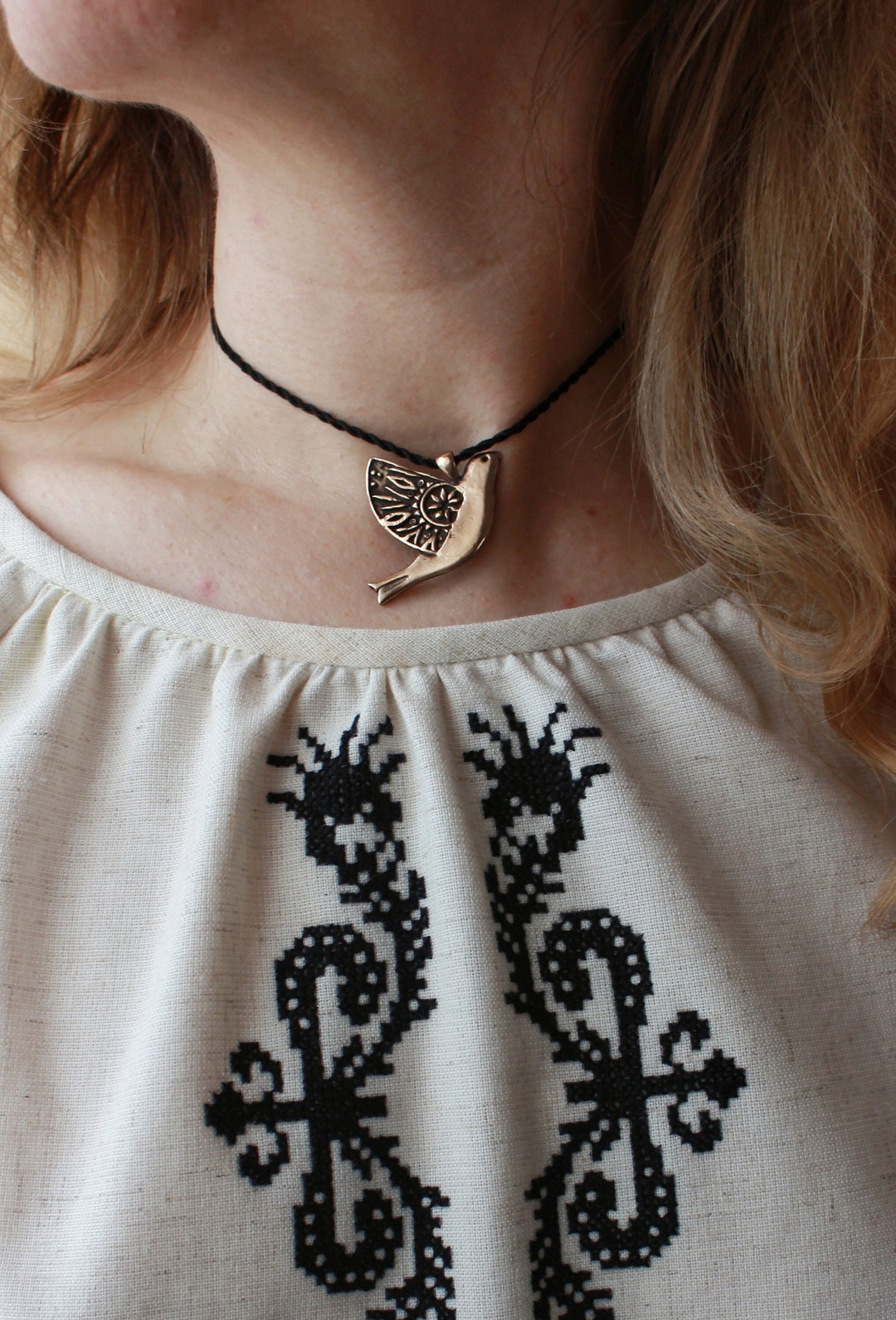 Bird Amulet, Metal Pendant With Slavic Symbols - Etsy