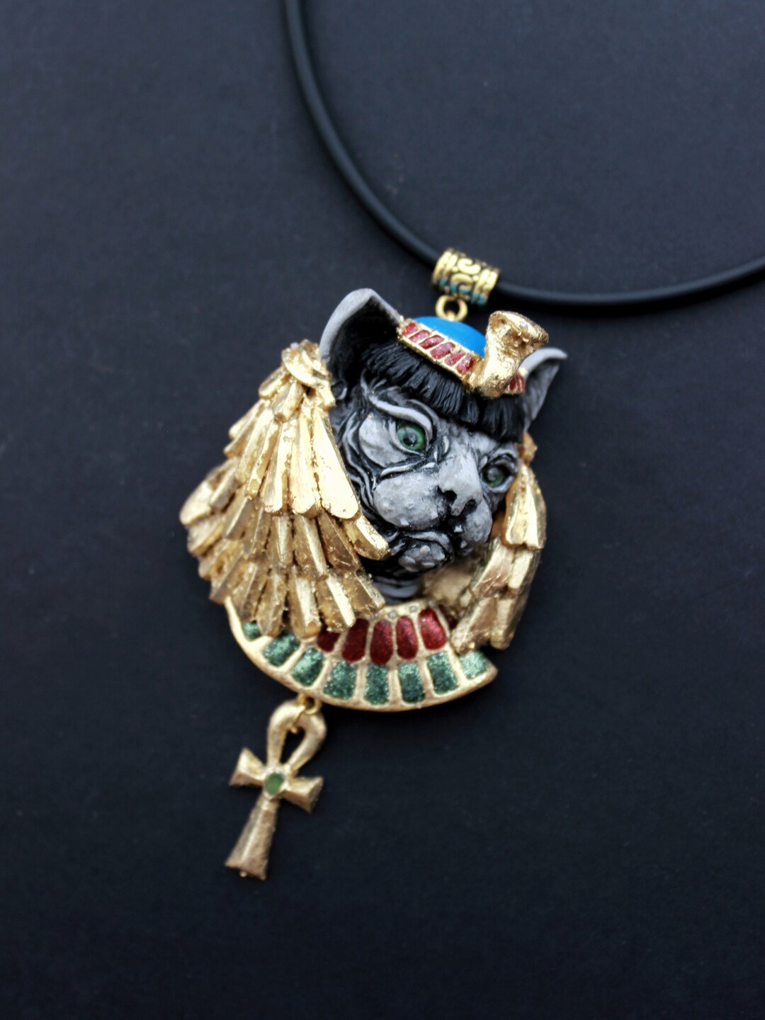Bastet With Ankh Jewelry Bastet Pendant Ankh Pendant Egyptian Pendant ...