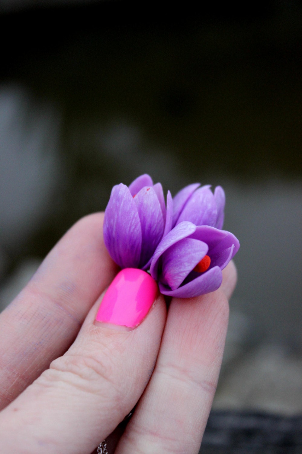 Handcrafted Crocus Flower Earrings – Lightweight & Durable Cold ...