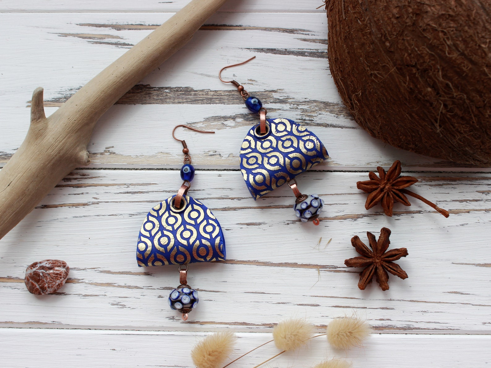 Maya Earrings Maya Jewelry Handmade Made of Polymer Clay and - Etsy