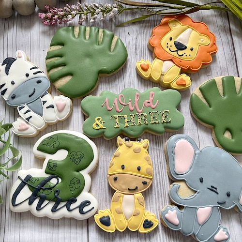 Safari Themed Cookies Wild One Cookie Jungle Animal Cookies - Etsy