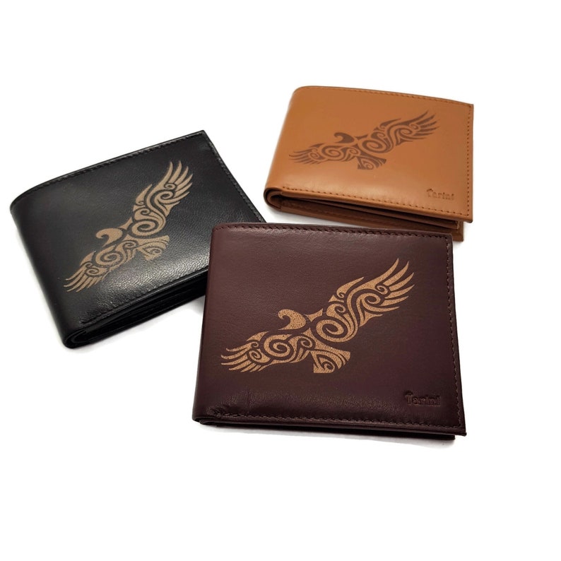 Mens Leather Wallet: Eagle Tattoo Art, RFID Blocking - Etsy Australia