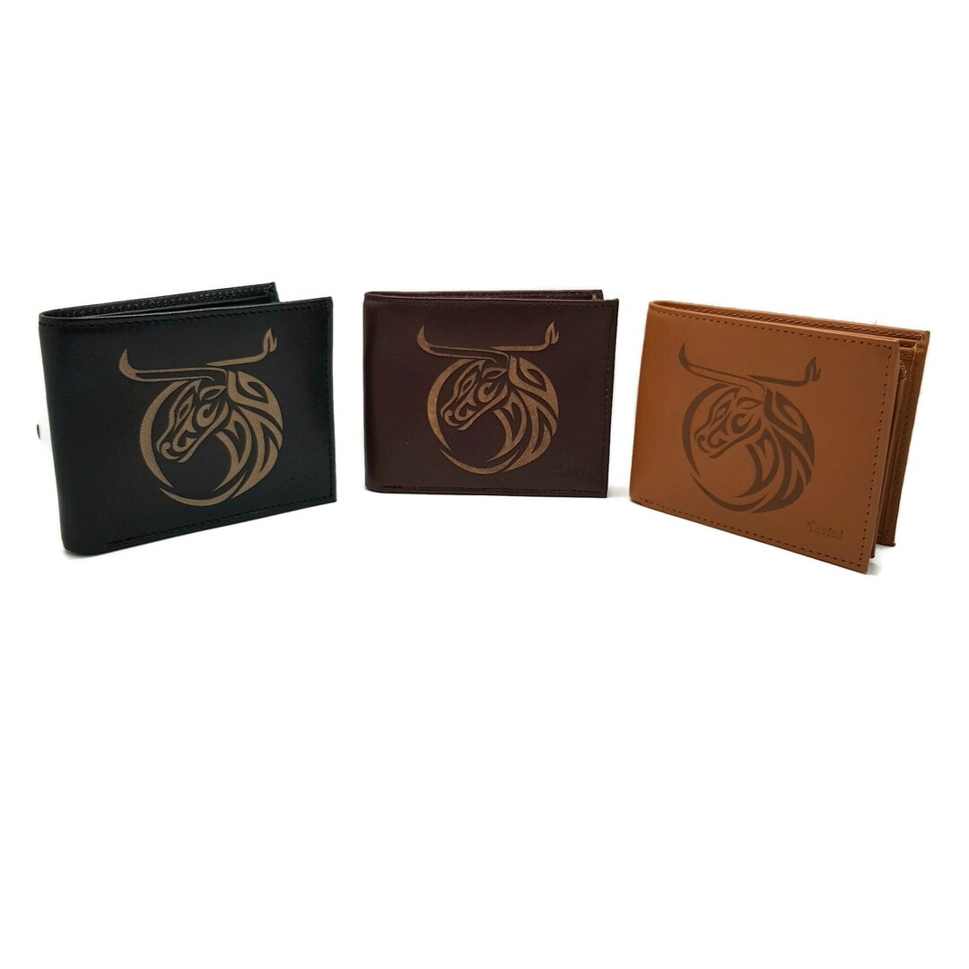 Mens Leather Wallet, Tattoo Art Genuine Leather Wallets for Men, RFID ...