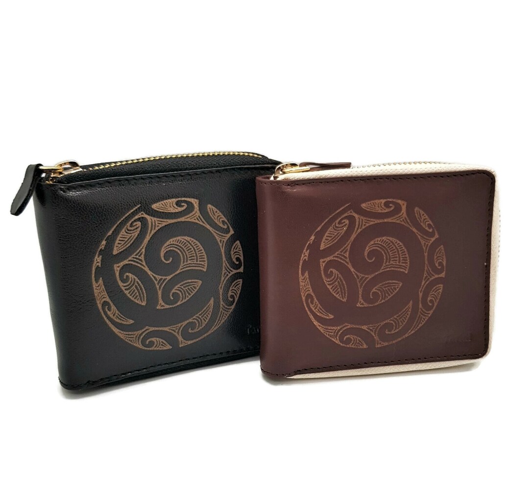 Mens Maori Tattoo Leather Wallet: Zip Around RFID Wallet - Etsy