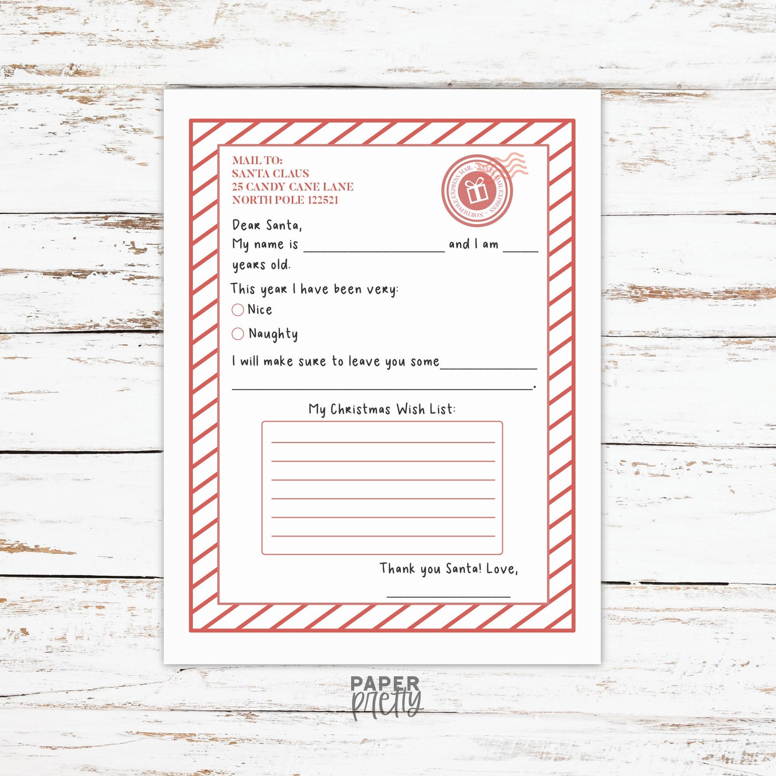 Letter to Santa Express Mail Printable Digital Download - Etsy