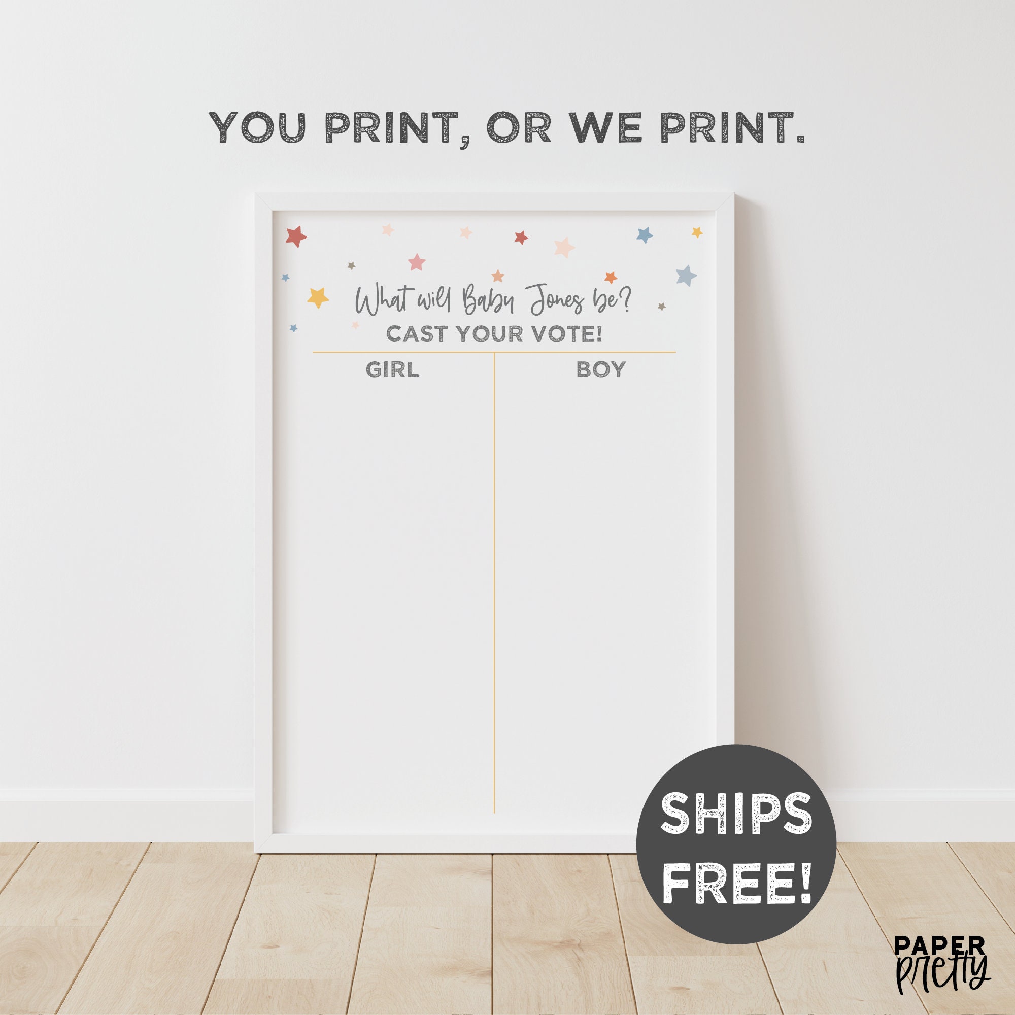 Gender Reveal Party Sign Gender Reveal Party Voting Poster - Etsy