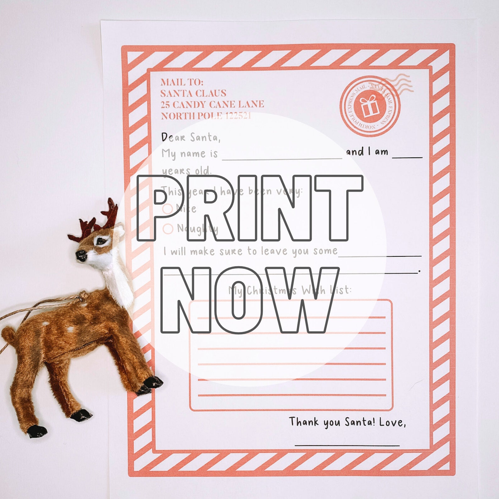 Letter to Santa Express Mail Printable Digital Download - Etsy