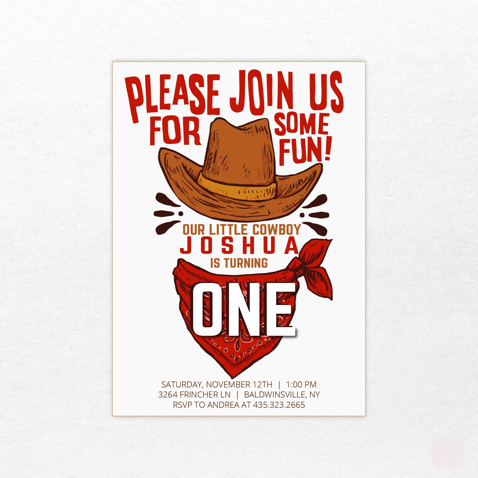 Cowboy Invitation Printable Birthday Invite Saddle up Cowboy Party Hat ...