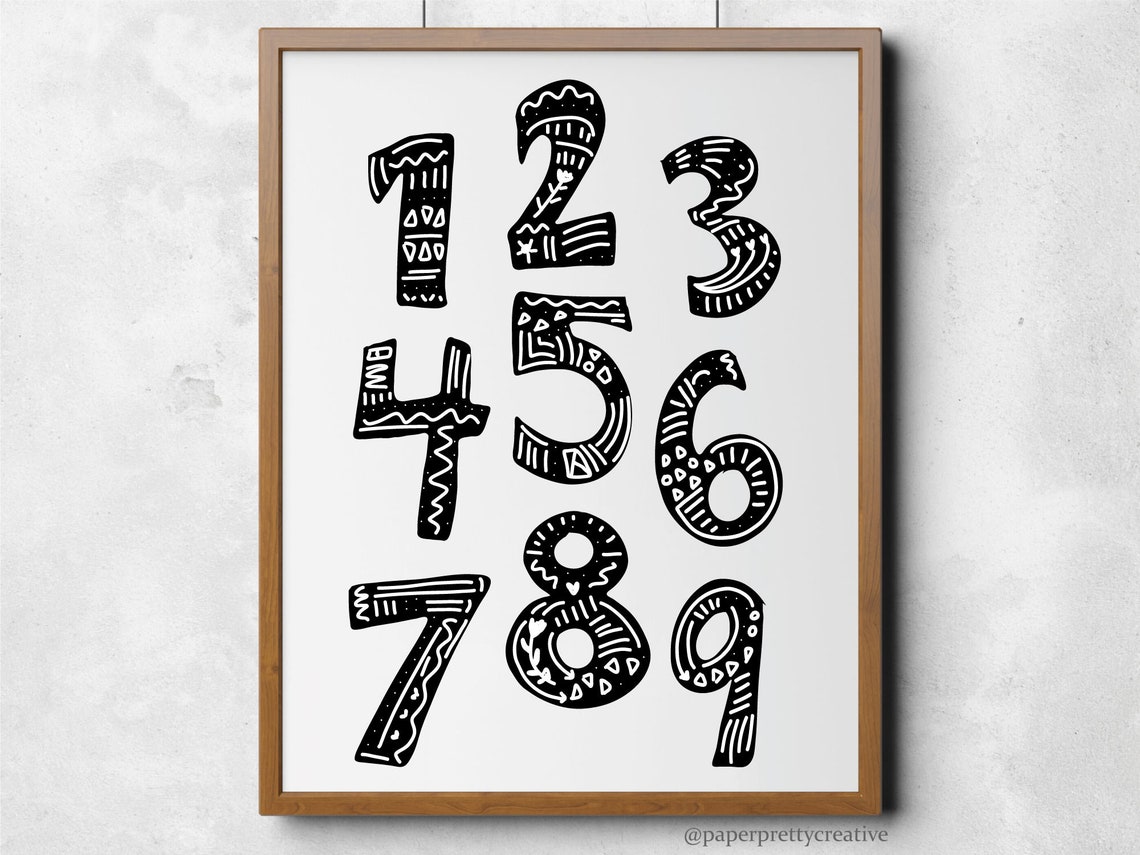 Numbers 1-9 Kid's Room Nursery Printable Poster - Etsy