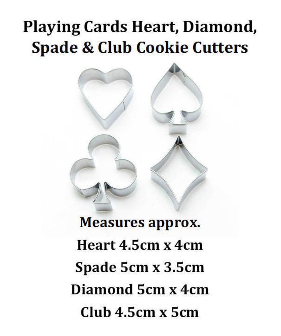 Cookie Cutters Poker / Card Symbols Diamonds Hearts Clus Spade - Etsy