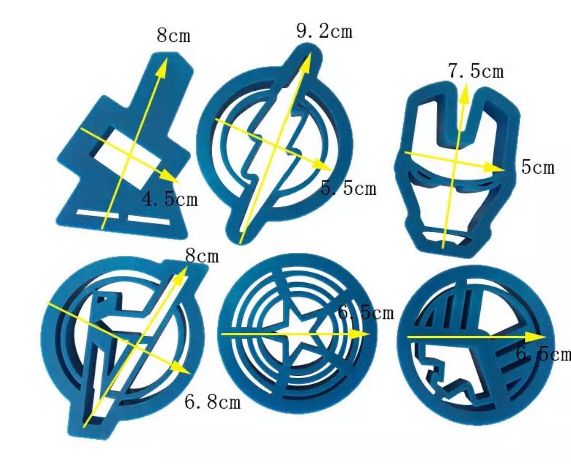 6 Superhero Cutters for Cake Decorating | Etsy