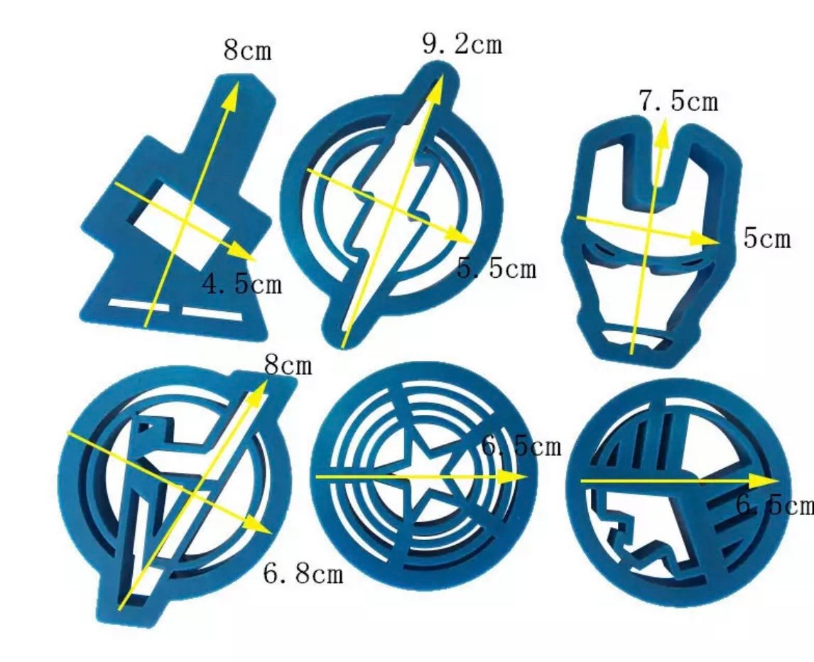 6 Superhero Cutters for Cake Decorating - Etsy