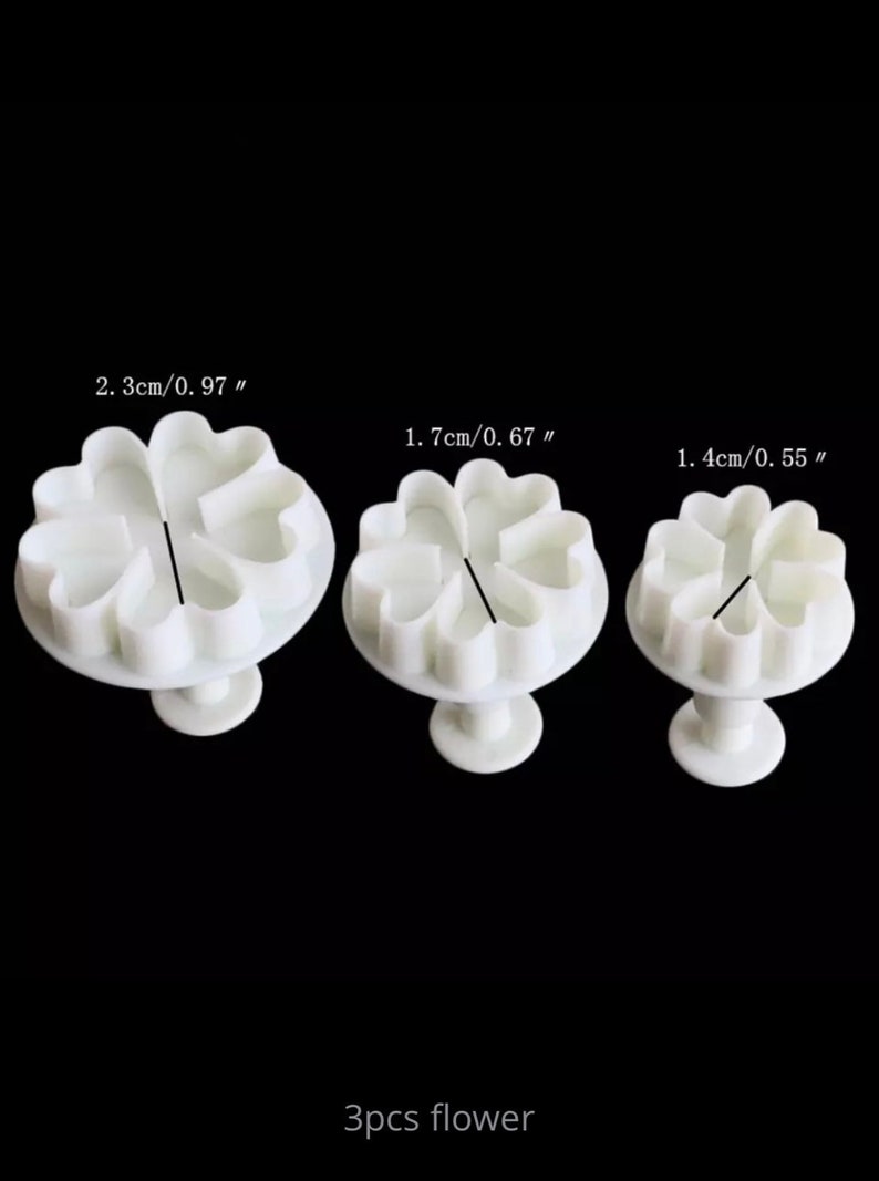 Set 3 Plunger Flower Cutters Cake Decorating | Etsy