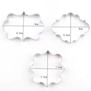3 Plaque Cookie Cutters Perfect for Celebration Cakes Cupcakes Sizes 3 ...