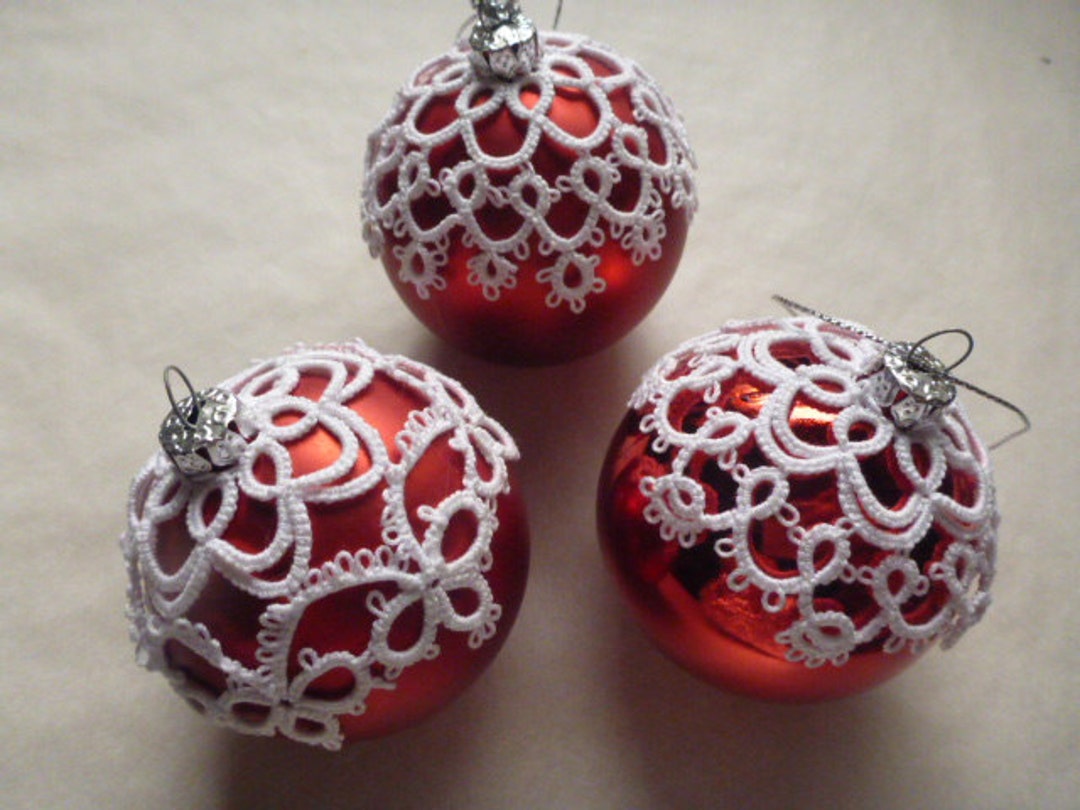 Christmas Bauble Covers Three Tatting Patterns, Tatted Christmas ...