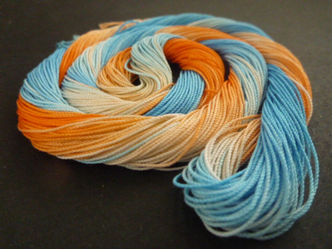 Hand Dyed "regal" Tatting Thread, Size 10 to 80, Orange, Blue ...