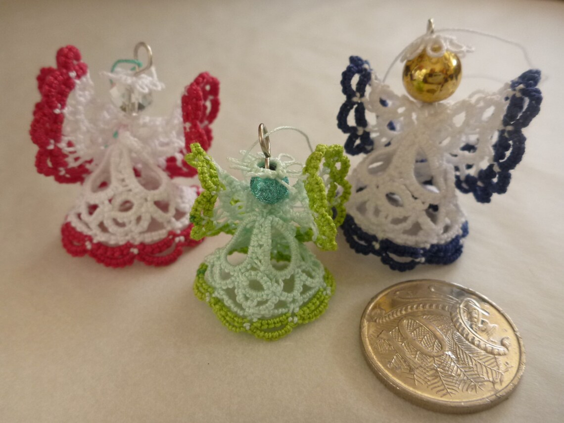 Tatted Mini 3D Angel Pattern and Tutorial, Angel Lace Pattern, Shuttle ...