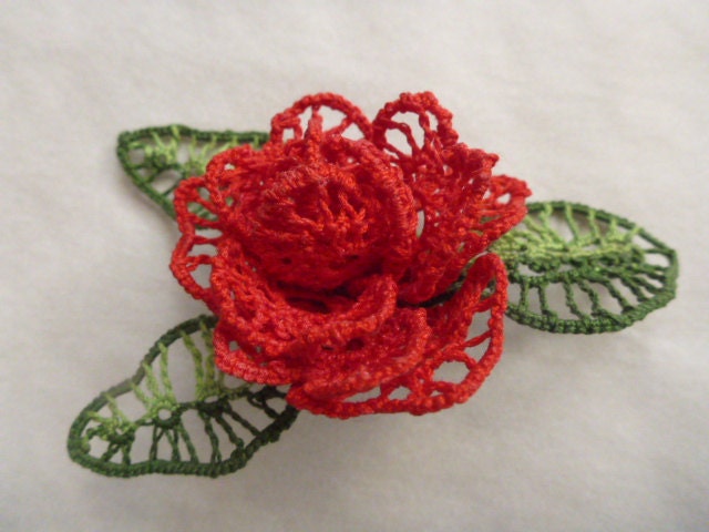 Tatting Pattern and Tutorial 3D Rose, Lace E-pattern, Shuttle Tatting ...