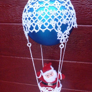 Tatted Hot Air Balloon, Bauble Tatted Lace, Tatted Christmas Pattern ...