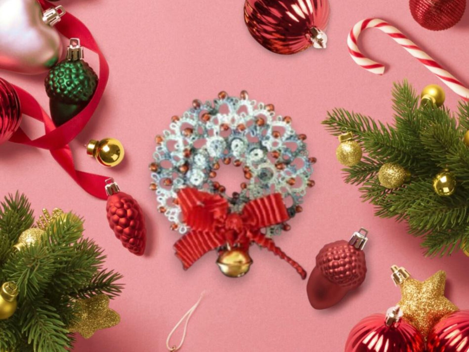 Christmas Wreath Tatting Pattern, Tatted Christmas Pattern, Pdf Digital ...